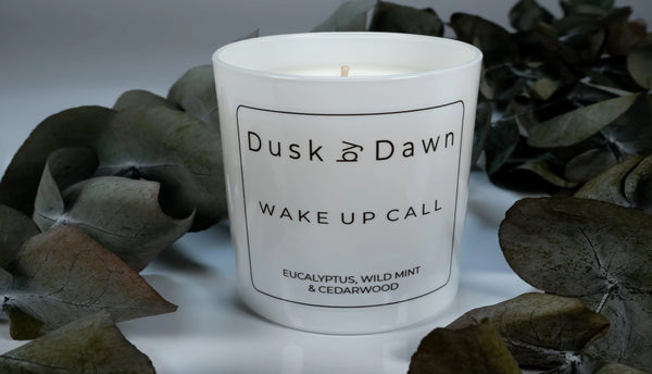 Wake Up Call - Eucalyptus, Wild Mint & Cedarwood Soy Candle – Dusk by Dawn